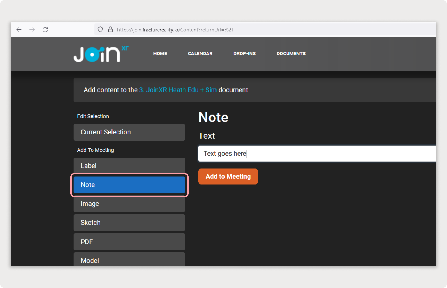 2D Content Types – JoinXR Support