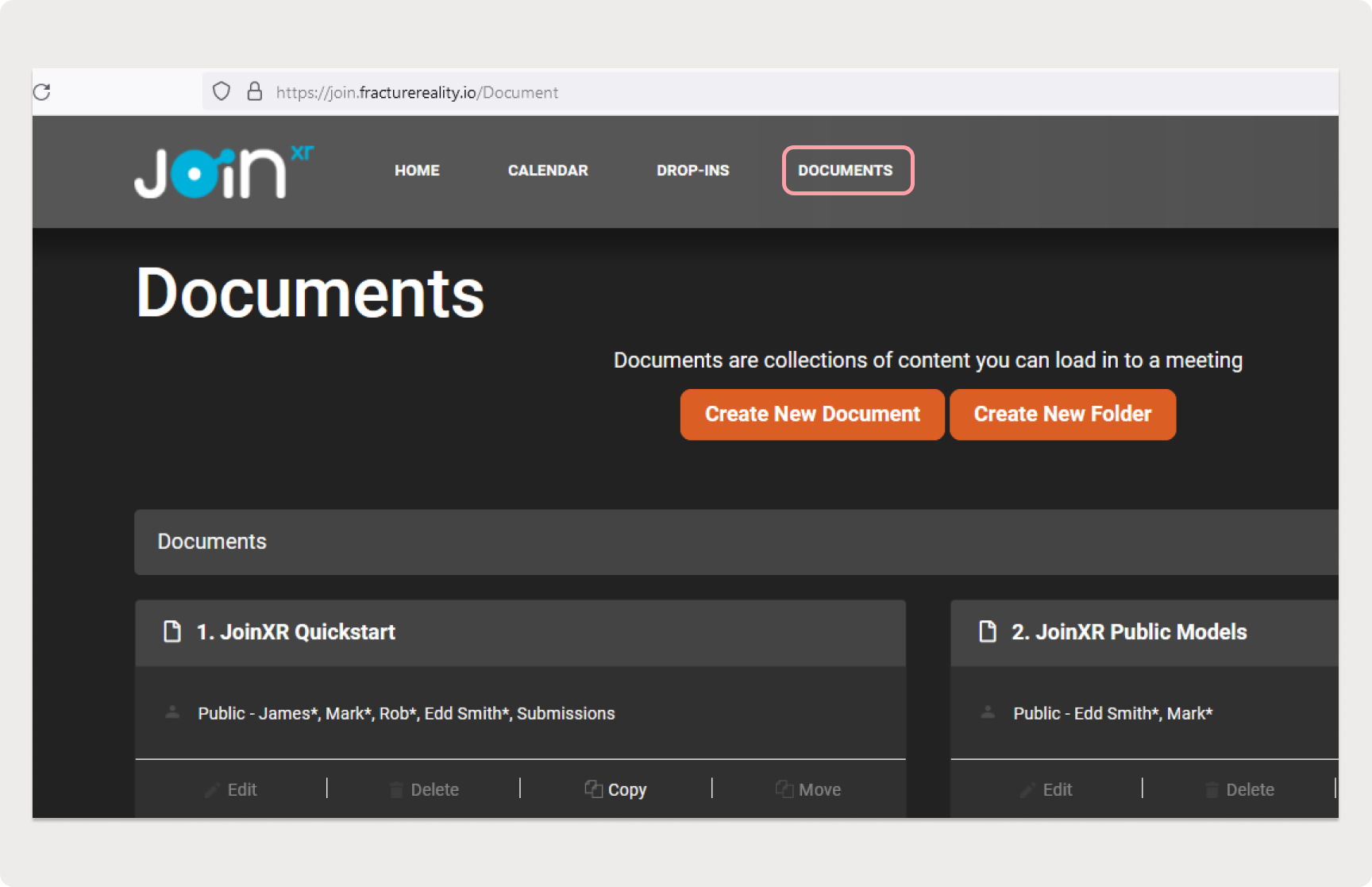 Sharing Documents – JoinXR Support